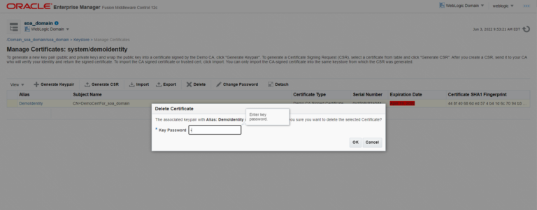 WebLogic and Fusion Middleware: Identity Certificate Expiry Behavior ... WebLogic and Fusion Middleware: Identity Certificate Expiry Behavior ...