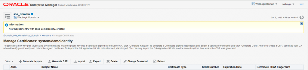 Weblogic And Fusion Middleware Identity Certificate Expiry Behavior And Resolution Blog Syntax