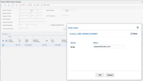 JD Edwards Orchestrator: Orchestration Inputs from Form Extensions ...
