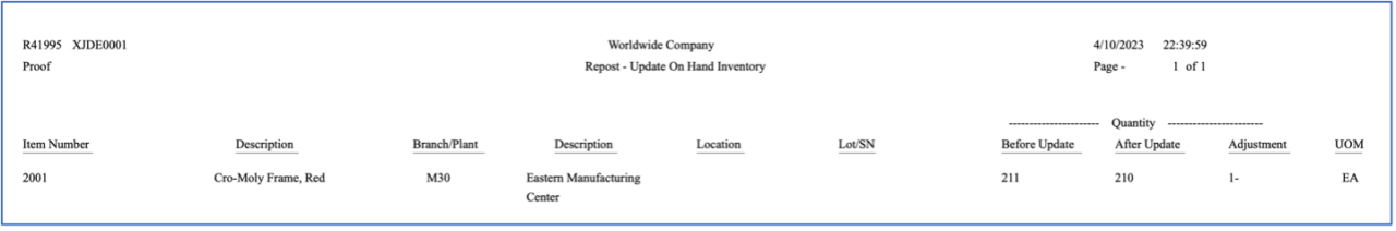 Correcting Item Balance Discrepancies in JD Edwards EnterpriseOne Using ...