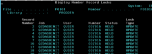 Identify and resolving record locks on iSeries | Blog | Syntax